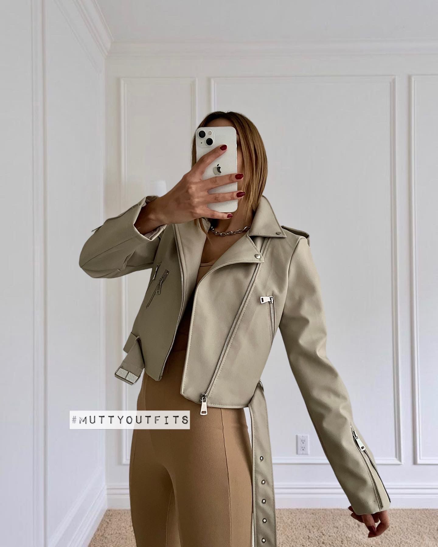 Alice Biker Deri Ceket Bej Modelleri En Uygun Fiyatlarla