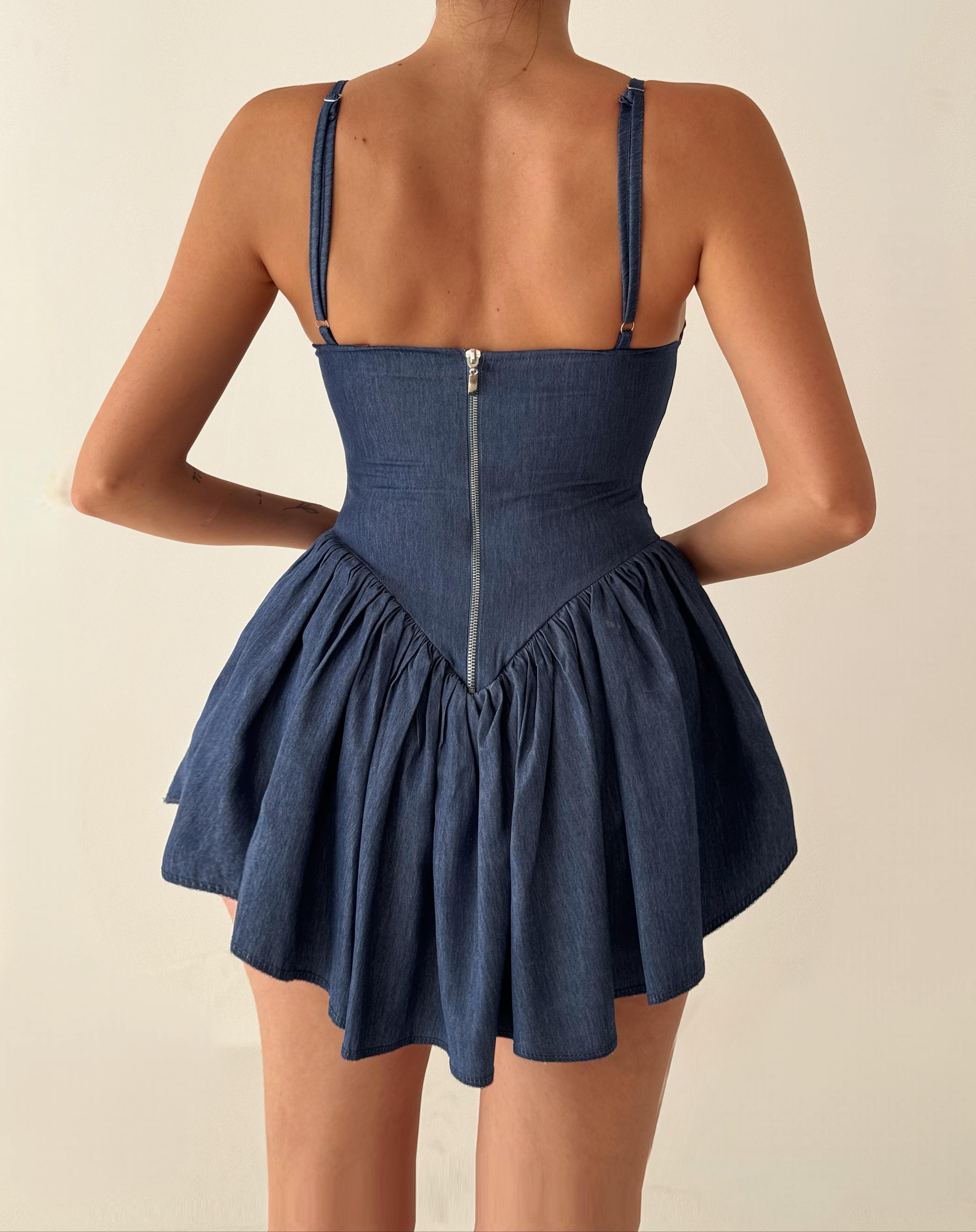 Jesiah Tensel Denim Elbise Lacivert Modelleri En Uygun Fiyatlarla